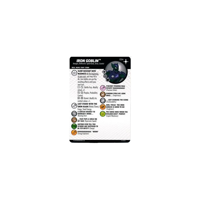 Figura de Marvel Heroclix Iron Goblin 034