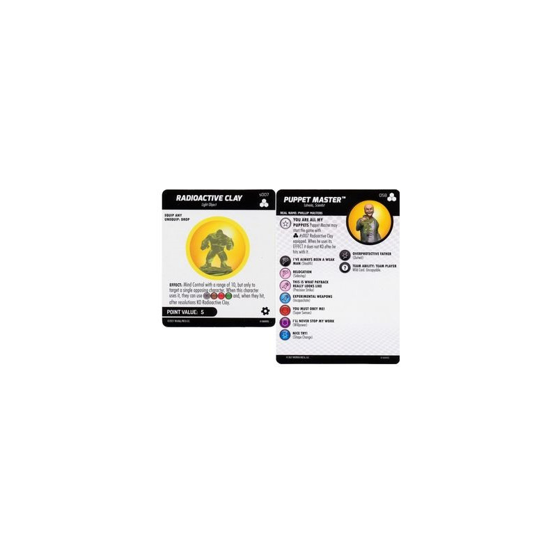 Figura de Marvel Heroclix Puppet Master 058 + Radioactive Clay S007