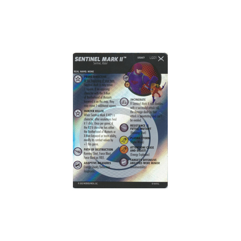 Tarjeta de Marvel Heroclix Sentinel Mark II Legacy LG01