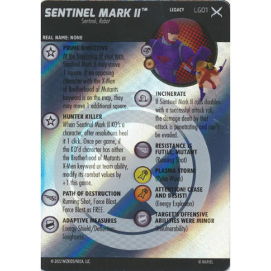 Tarjeta de Marvel Heroclix Sentinel Mark II Legacy LG01